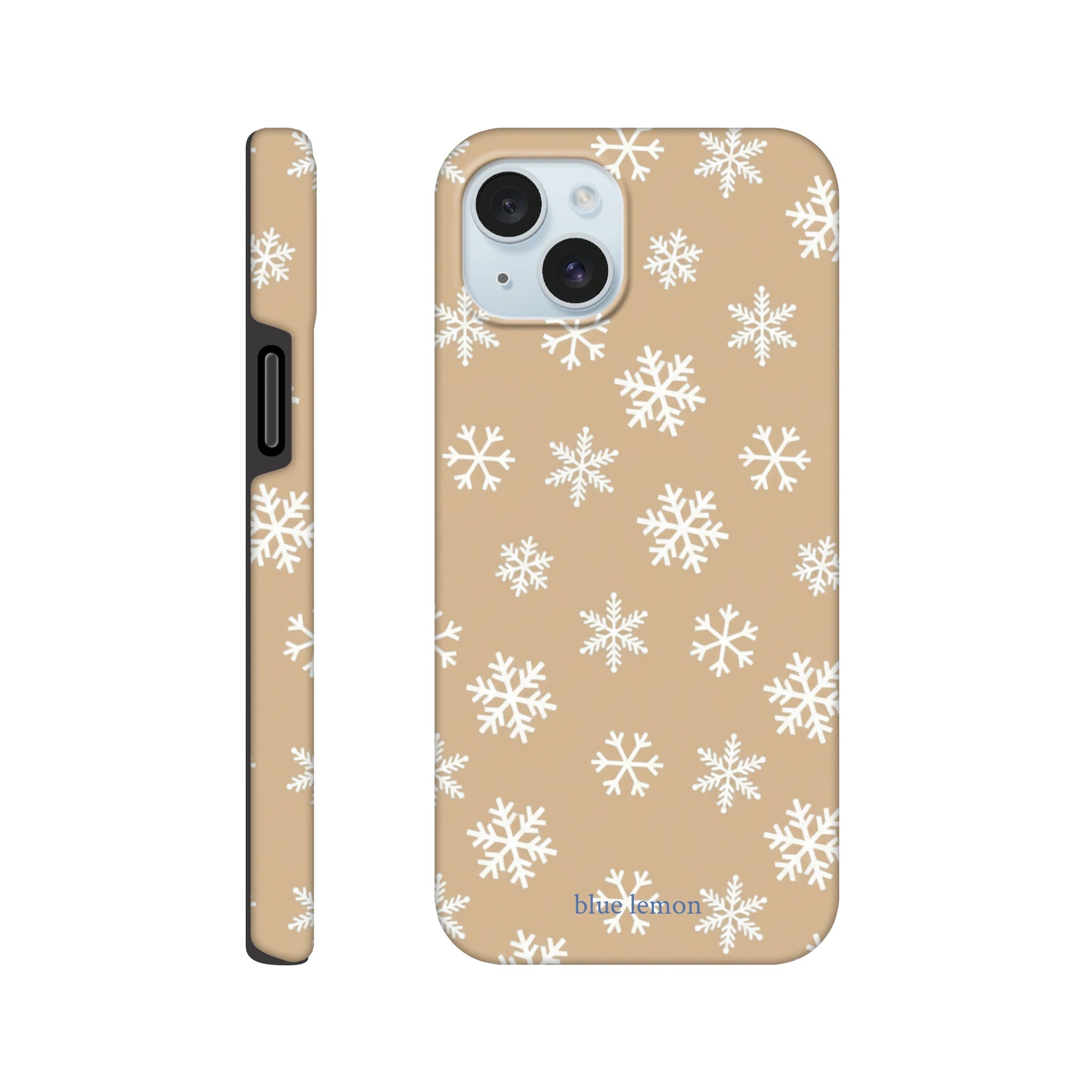 tan snowflake case – blue lemon shoppe